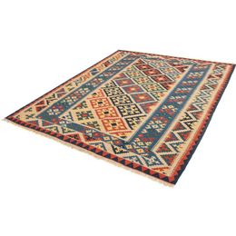 Wollteppich Kelim - Oriental - 203 x 158 cm - mehrfarbig, morgenland, rechteckig, Höhe: 6 mm, Wohnzimmer, Einzelstück, bunt