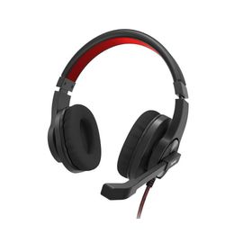 Hama PC-Office-Headset "HS-USB400 V2", Stereo, Schwarz, USB-Headset PC-Headset (Zusatzfunktionen: Lautstärkeregler, Mikrofon-Stummschaltung), rot|schwarz