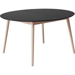 Hammel Furniture Esstisch Meza by Hammel, Ø135(231) cm, runde Tischplatte aus MDF/Laminat, Massivholzgestell, schwarz