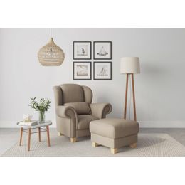 Home Affaire Ohrensessel Queenie Ohrenseesel (1-St), mit softem, weichem Sitzkomfort und zeitlosem Design, beige