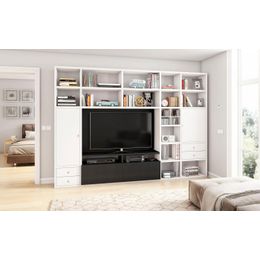Fif Möbel fif möbel Wohnwand TORO 371-2, braun|schwarz|weiß