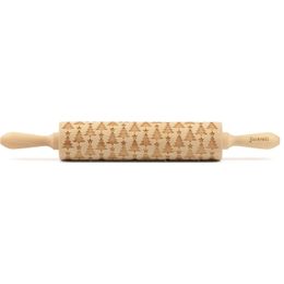 Folkroll Teigroller 3D-Motiv-Teigrolle Buchenholz, Christbaum, beige|braun