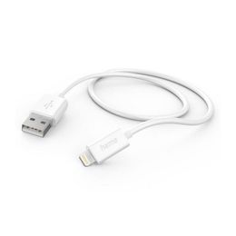 Hama USB-Kabel Ladekabel, USB-A - Lightning, 1 m, Weiß USB-Kabel