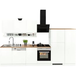 Kochstation Küche KS-Virginia, Breite 330 cm, wahlweise mit E-Geräten, weiß