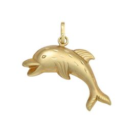 Jobo Kettenanhänger Anhänger Delfin, 333 Gold, gelb|goldfarben