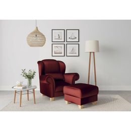 Home Affaire Ohrensessel Queenie Ohrenseesel (1-St), mit softem, weichem Sitzkomfort und zeitlosem Design, rot