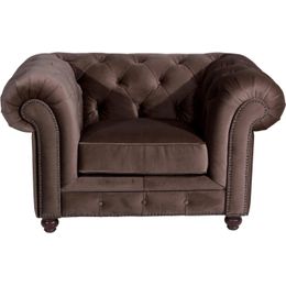 Max Winzer® Chesterfield-Sessel Old England, mit edler Knopfheftung, braun