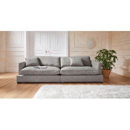 Guido Maria Kretschmer Home & Living Guido Maria Kretschmer Home&Living Big-Sofa Annera, weicher Sitzkomfort, mit extra tiefen Sitzflächen, Füllung mit Federn, grau