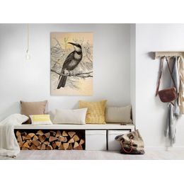 A.S. Création A.S. Création Leinwandbild vintage birds, (1 St), Vogel Keilrahmen Bild, gelb|grau|schwarz