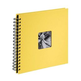 Hama Fotoalbum Spiral-Album "Fine Art", 28X24 cm, 50 schwarze Seiten, Gelb Foto-Album, gelb