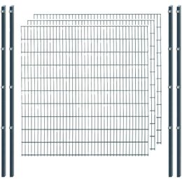 Arvotec Doppelstabmattenzaun EXCLUSIVE 203 zum Einbetonieren, (Set), Zaunhöhe 203 cm, Zaunlänge 2 - 60 m, grau