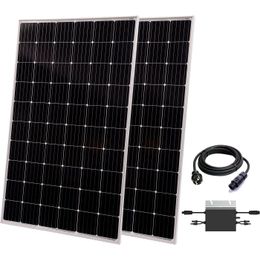 Technaxx Solaranlage TX-220, 600 W, Monokristallin, (Set, 2-St), schwarz|silberfarben