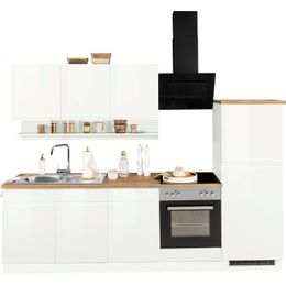 Kochstation Küche KS-Virginia, Breite 270 cm, wahlweise mit E-Geräten, weiß