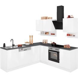 Kochstation Küche KS-Virginia, Stellbreite 220/220 cm, wahlweise mit E-Geräten, weiß