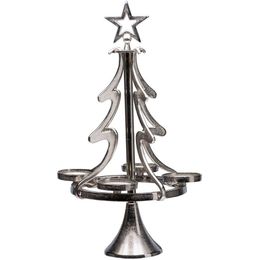 my home Adventsleuchter Tannenbaum, Weihnachtsdeko (1 St), Kerzenständer aus Aluminium, Höhe 99 cm, silberfarben