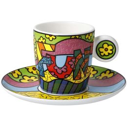 Goebel Espressotasse Britto, Porzellan, Pop Art, Fine Bone China, Romero Britto - Fun, bunt