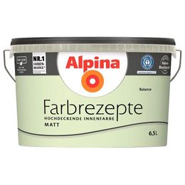 Alpina Wand- und Deckenfarbe Farbrezepte Balance, Helles Grün, matt, 6,5 Liter, grün