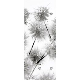 queence Garderobenleiste Blüte, mit 6 Haken, 50 x 120 cm, grau