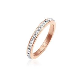Elli Fingerring Kristallen Memoire Ring 925 Silber, rosa