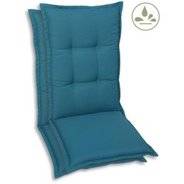 GO-DE Sesselauflage, (Set, 2 St), hoch, wasserabweisend, blau
