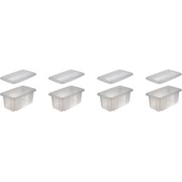 keeeper Organizer emil (Set, 4 St), Aufbewahrungsbox, 7 L, mit Deckel, hochwertiger Kunststoff, weiß