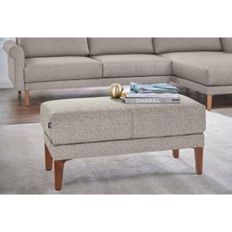 Hülsta Sofa hülsta sofa Hockerbank hs.450, Füße aus Massivholz, beige|grau