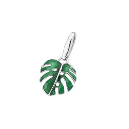 Giorgio Martello MILANO Charm Blume Monstera-Blatt, Silber 925, grün