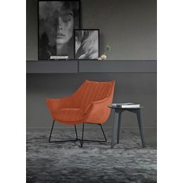 furninova Loungesessel Egon Quilt, bequemer Loungesessel mit attraktiven Dekornähten, orange