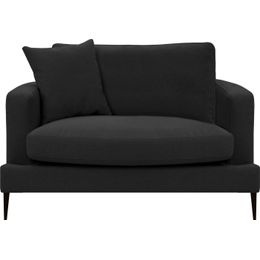 LEONIQUE Sessel Cozy, mit Metallbeinen und Zierkissen, schwarz