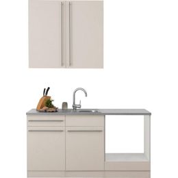 Wiho-Küchen wiho Küchen Küchenzeile Chicago, wahlweise mit E-Geräten, Breite 160 cm, beige|grau