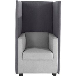 DOMO collection Sessel Kea, mit praktischem Sichtschutz, Breite 80 cm, grau|silberfarben