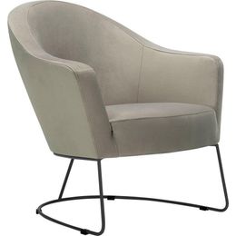 Lovi Loungesessel Grape, Metallrahmen grau, Sitzfläche in Formschaum für luftiges Sitzgefühl, beige|grau