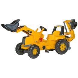 Rolly Toys® Tretfahrzeug CAT, Kindertraktor mit Lader und Heckbagger, gelb