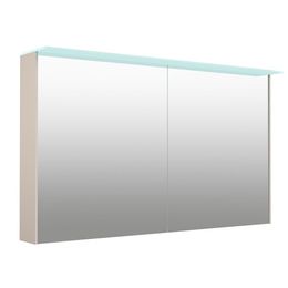 Welltime Spiegelschrank D-Line Badmöbel, 121,5 cm breit, doppelseitig verspiegelt, LED-Beleuchtung, beige|grau