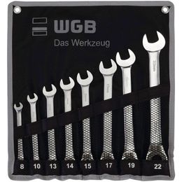 WGB Das Werkzeug Maulschlüssel 235 RT Ringmaulschlüssel (Set, 8 St), mit Ratsche, Stahl, silberfarben