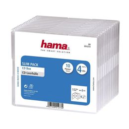 Hama CD-Hülle CD Leerhülle Slim, 10er Pack, Transparent, Schutzhülle, Schutzcase, weiß