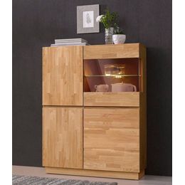 Home Affaire Highboard, Höhe 120 cm, teilmassiv, FSC®-zertifiziert, beige