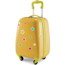 Hauptstadtkoffer Kinderkoffer For Kids, Sterne, 4 Rollen, Kinderreisegepäck Handgepäck-Koffer Kinder-Trolley, gelb