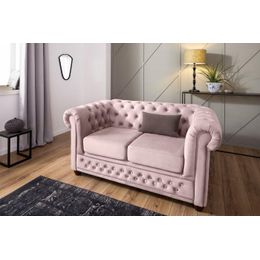 Home Affaire Chesterfield-Sofa New Castle, mit hochwertiger Knopfheftung in Chesterfield-Design, B/T/H: 148/86/72, rosa