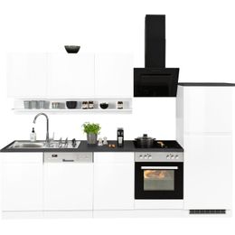 Kochstation Küche KS-Virginia, Breite 280 cm, wahlweise mit E-Geräten, weiß