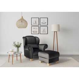 Home Affaire Ohrensessel Queenie Ohrenseesel (1-St), mit softem, weichem Sitzkomfort und zeitlosem Design, grau