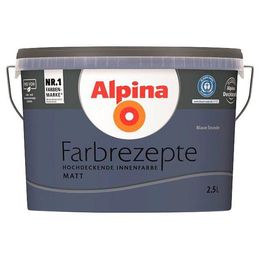 Alpina Wand- und Deckenfarbe Farbrezepte Blaue Stunde, Tiefes Dunkelblau, matt, 2,5 Liter, blau