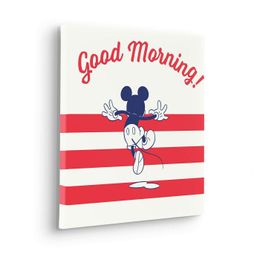 Komar Leinwandbild Mickey Good Morning, (1 St), 40x40 cm (Breite x Höhe), Keilrahmenbild, blau|rot|weiß