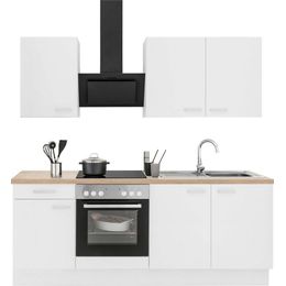 Optifit Küchenzeile Parma, ohne E-Geräte, Breite 210 cm, weiß