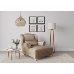 Home Affaire Loveseat Loveseat Queenie (1-St), mit softem, weichem Sitzkomfort, zeitloses Design, inkl. Zierkissen, beige