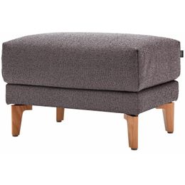 Hülsta Sofa hülsta sofa Hocker hs.450, Füße aus Massivholz, grau