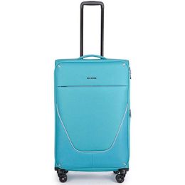 Stratic Weichgepäck-Trolley Strong L, petrol, 4 Rollen, Reisekoffer großer Koffer Aufgabegepäck TSA-Zahlenschloss, blau