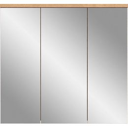 Welltime Badezimmerspiegelschrank Dolo (1-St) Badmöbel, 3 Spiegeltüren, Breite 80 cm