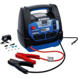 BGS-technic BGS 3383 Starthilfegerät, 5 in 1: Starthilfe, Kompressor, Powerbank, 220V Spannung, Leuchte, blau|schwarz