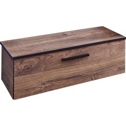 Saphir Unterschrank Quickset 374 Badschrank mit 1 Klappe, inkl. Abdeckplatte Badezimmer-Unterschrank, Eiche Ribbeck quer Nachbildung, 71 cm breit, braun